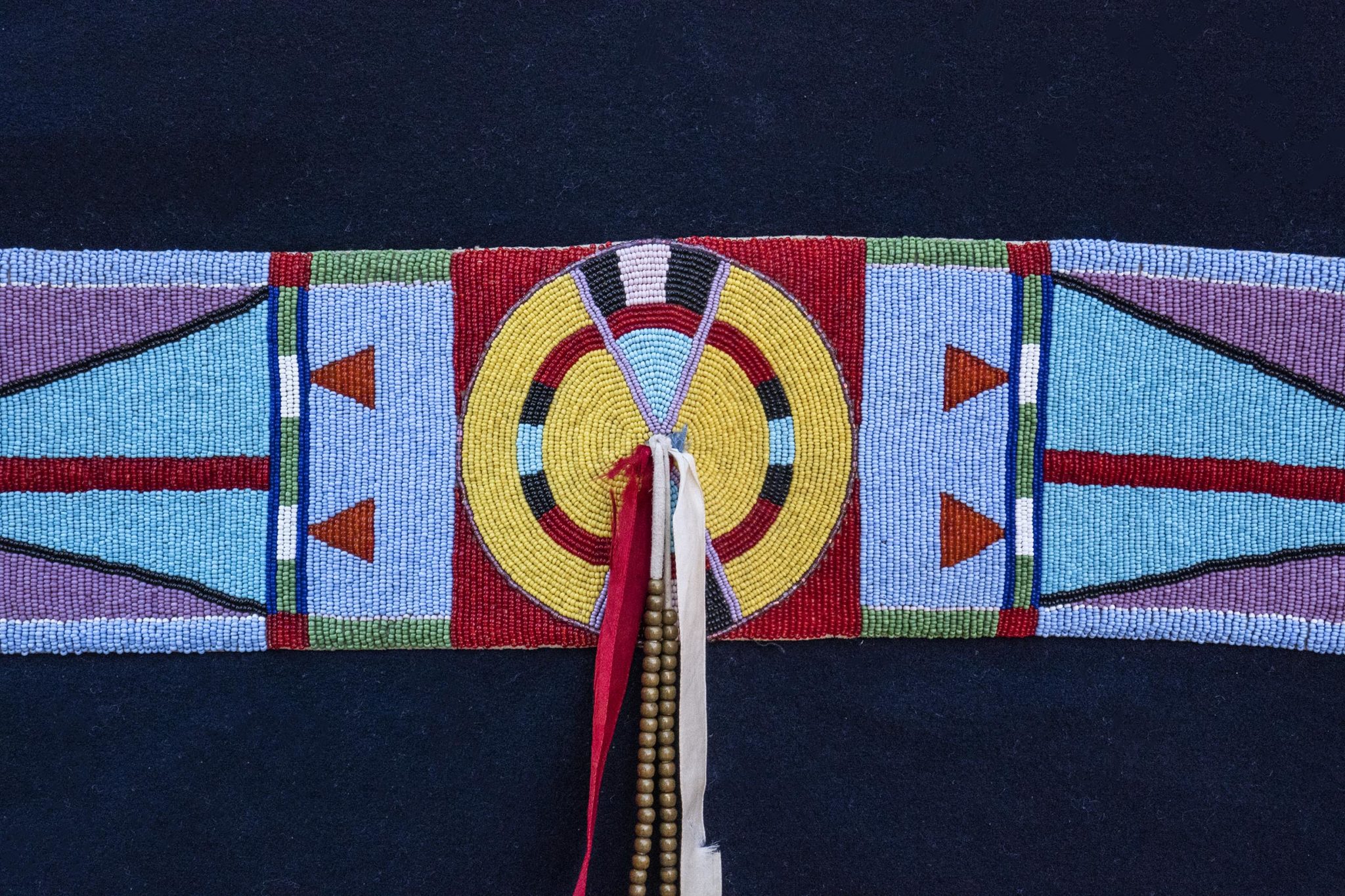 Beaded Plateau Blanket Strip on Rainbow Selvedge Trade Cloth - THE ...